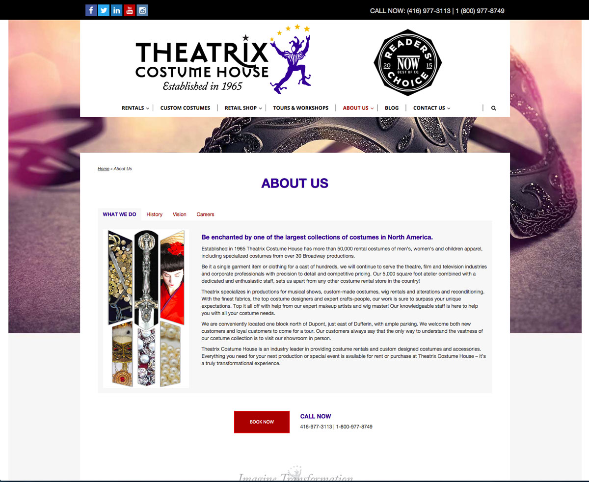 Theatrix Costume House - Rebranding & Website Redesign - Laughton Creatves
